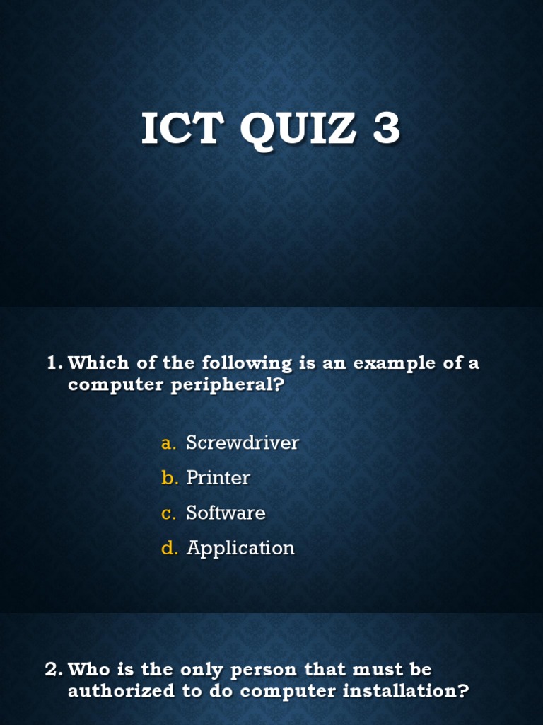 ICT Quiz 3 | PDF | Computer Network | Operating System