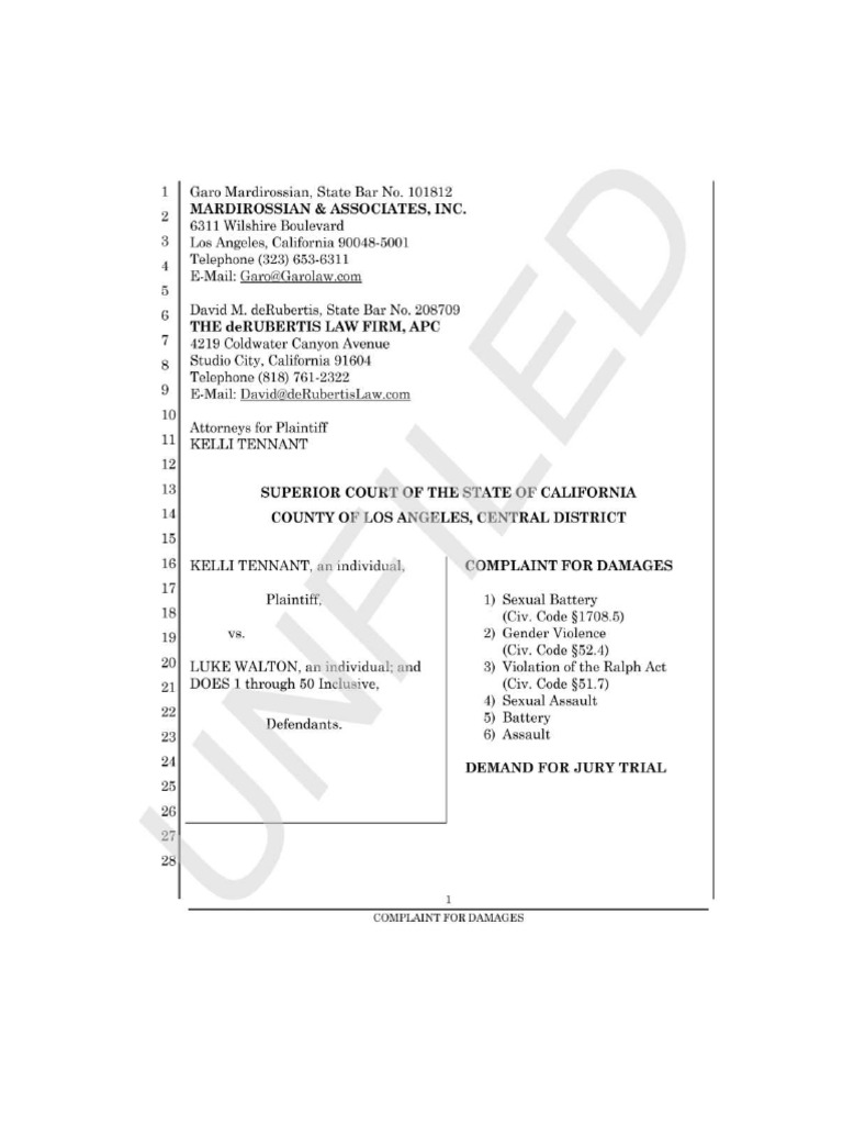 Lawsuit Against Luke Walton | PDF