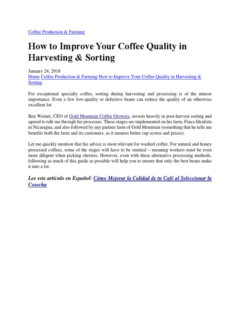 Coffee Production Brix | PDF | Coffee | Food Industry