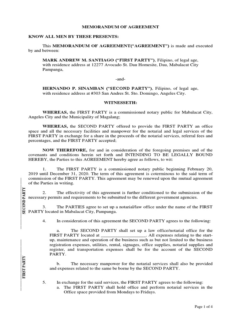 Moa Santiago-Sinamban 02 27 2019 001 | PDF | Notary Public | Tax Deduction