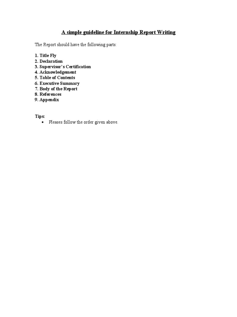 A Sample Guideline For Internship Report Writing | PDF | Information ...