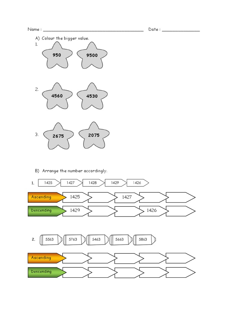 Compare and Arrange Number | PDF