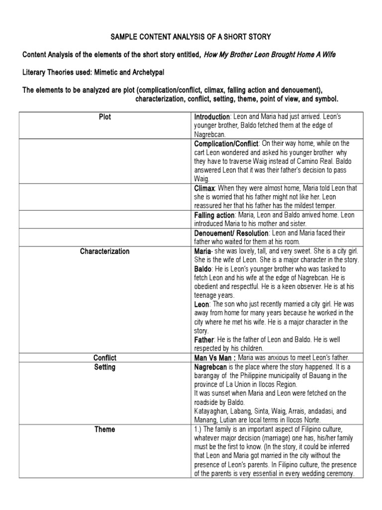 Short Story Analysis | PDF | Narration