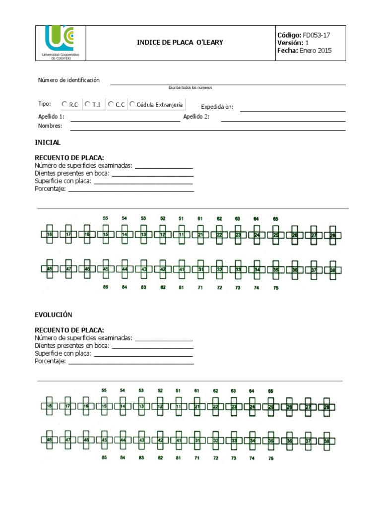 FD053-17 Indice de Placa O'leary | PDF