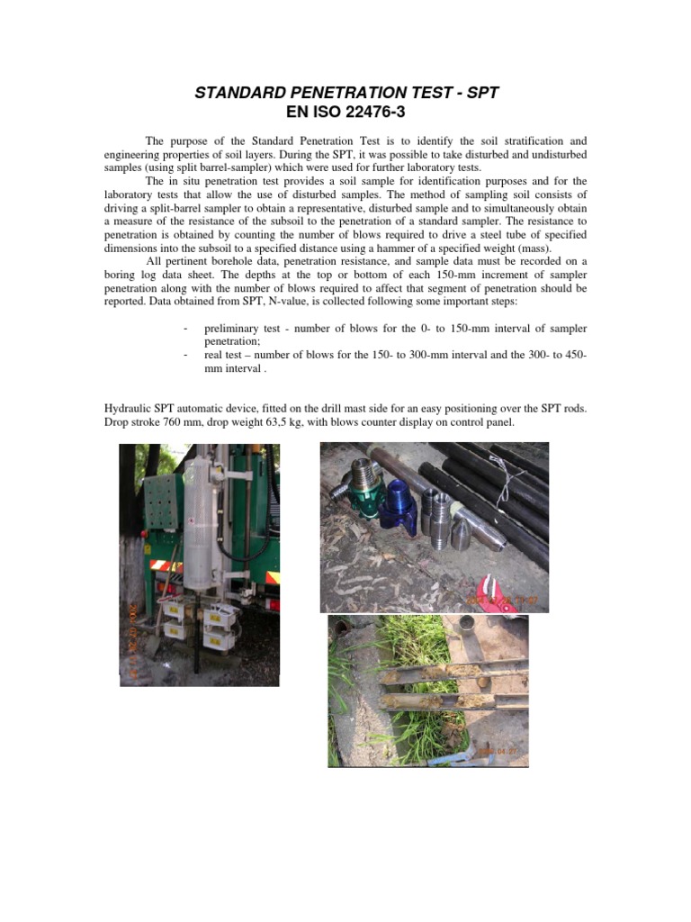Standard Penetration Test Overview | PDF