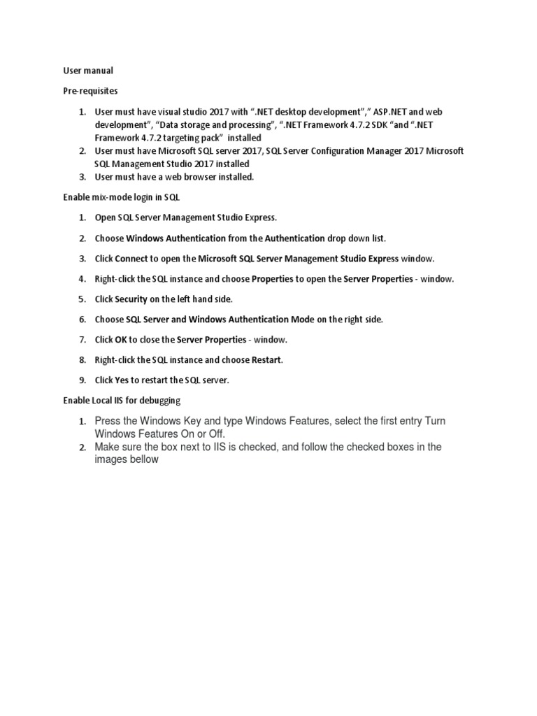 User manual for library system setup | PDF | Microsoft Sql Server | Microsoft Visual Studio