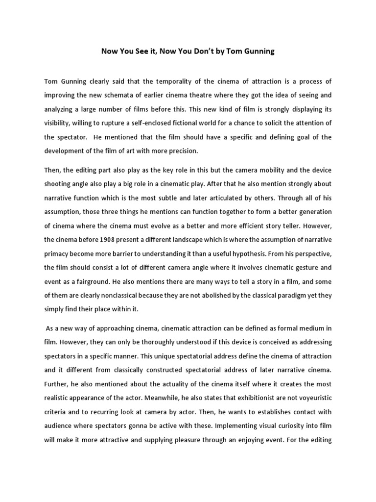 Tom Gunning Review | PDF | Actor | Psychology
