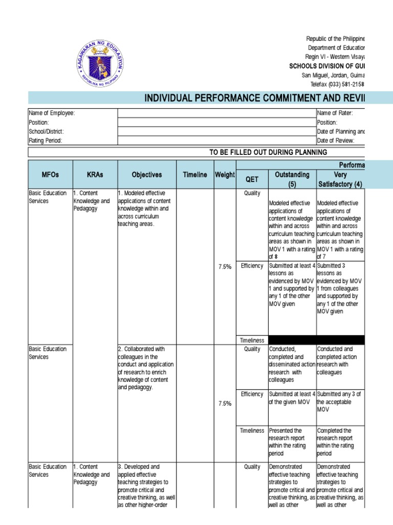 PPST Rpms Ipcrf For Mteachers 1 4 | PDF | Teachers | Change