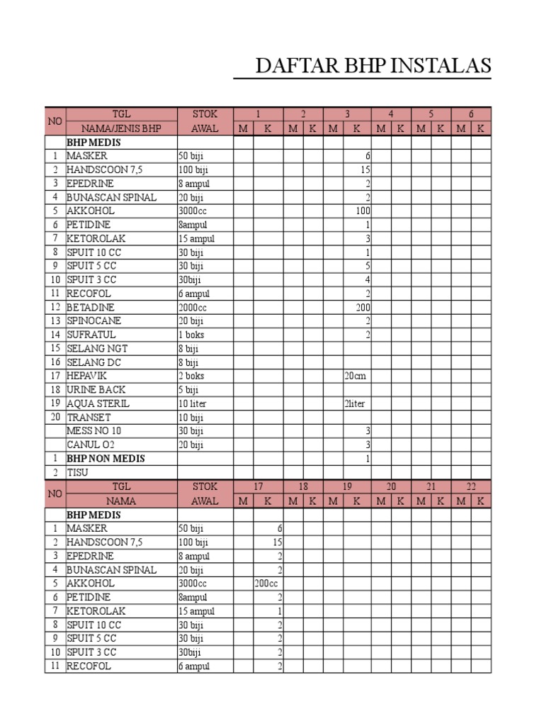 Bunascan Spinal Inventory Report | PDF
