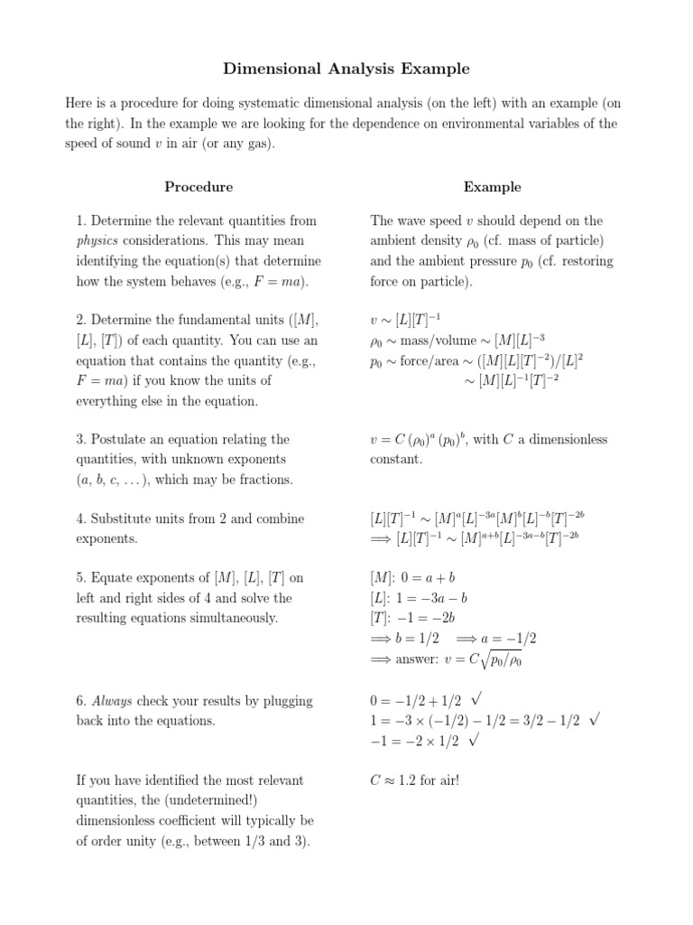 Dimensional Analysis Example | PDF | Classical Mechanics | Mechanics