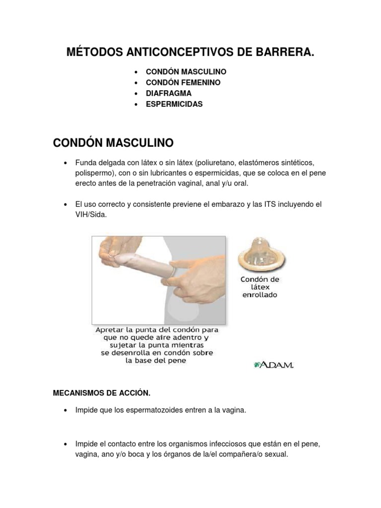 Métodos Anticonceptivos de Barrera | PDF | Condón | Control de la natalidad