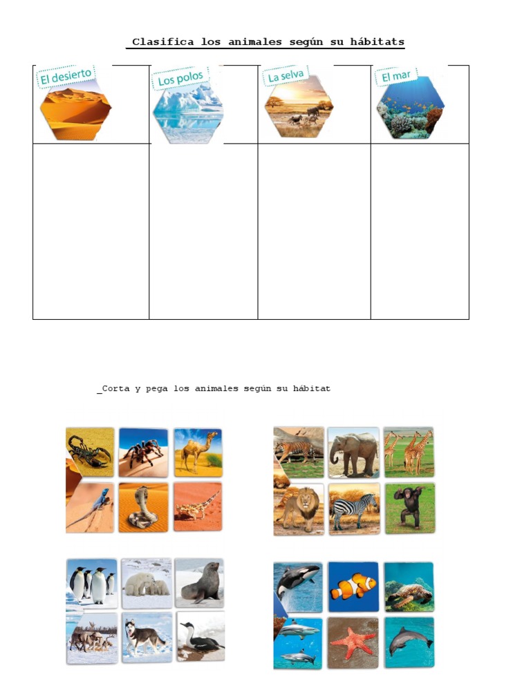 Clasifica los animales segun su habitats (1).docx
