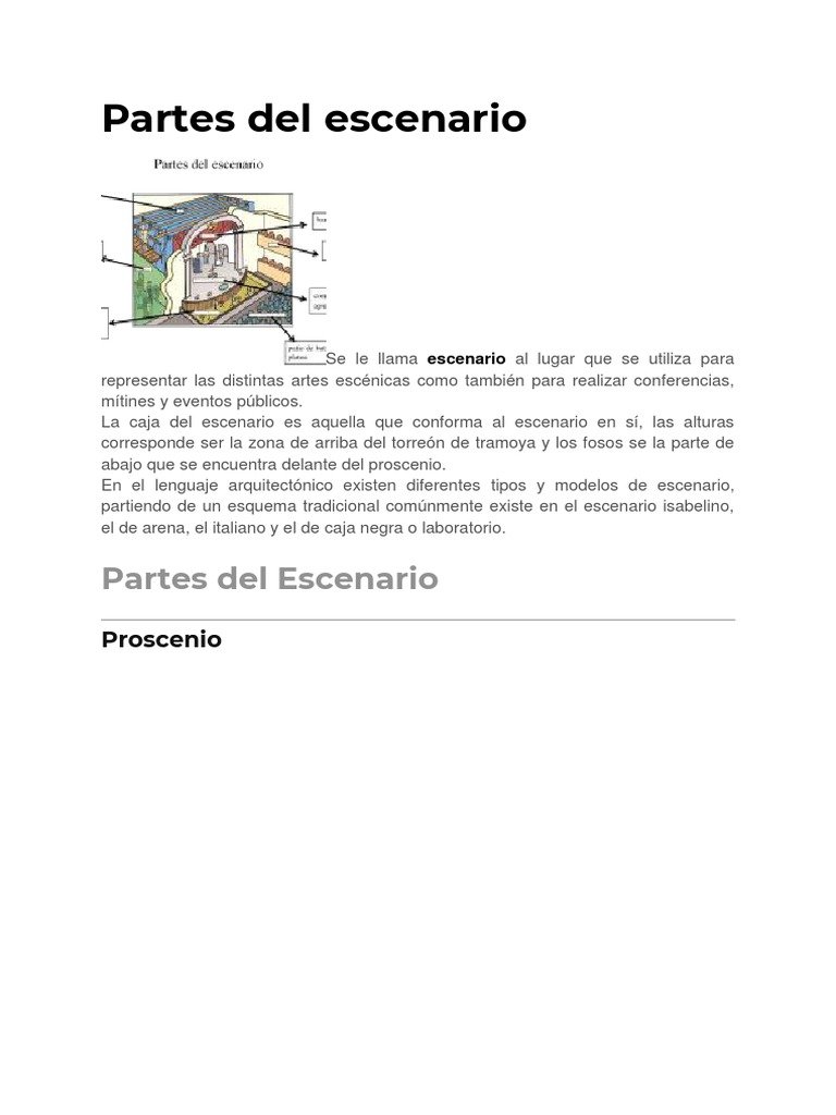 Partes Del Escenario | PDF | Las artes escénicas | Medios de arte