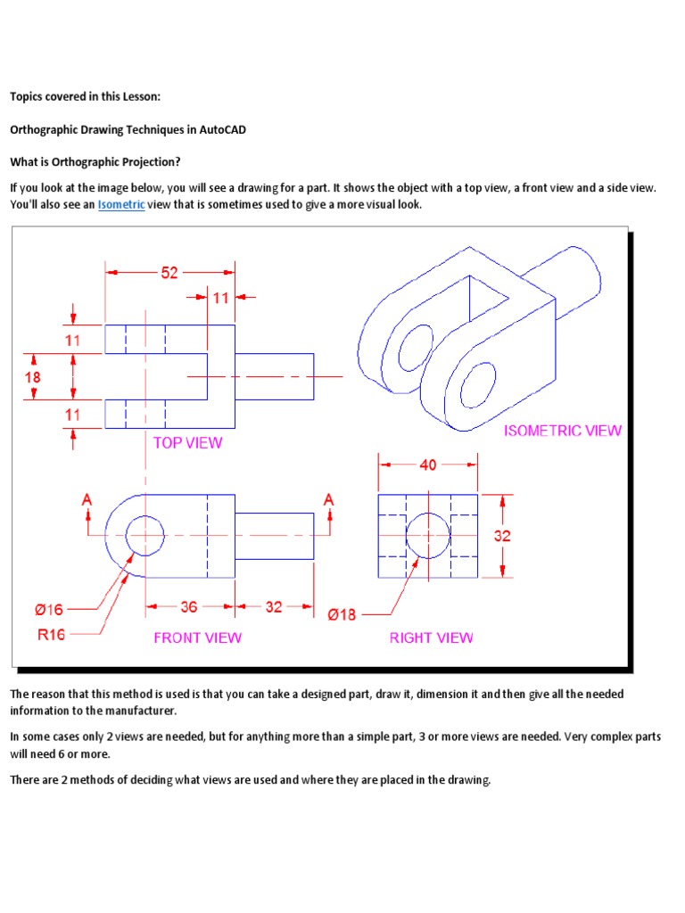 Isometric: Topics Covered in This Lesson: Orthographic Drawing Techniques in Autocad What Is ...