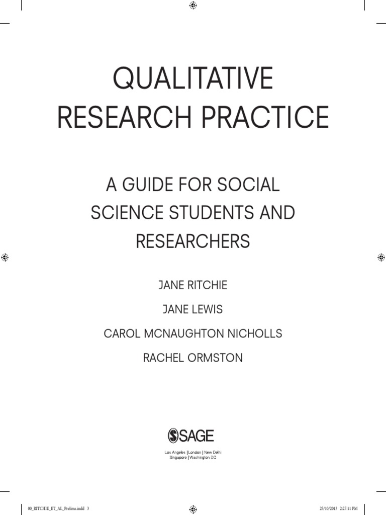 Qualitative Research Practice: A Guide For Social Science Students and ...