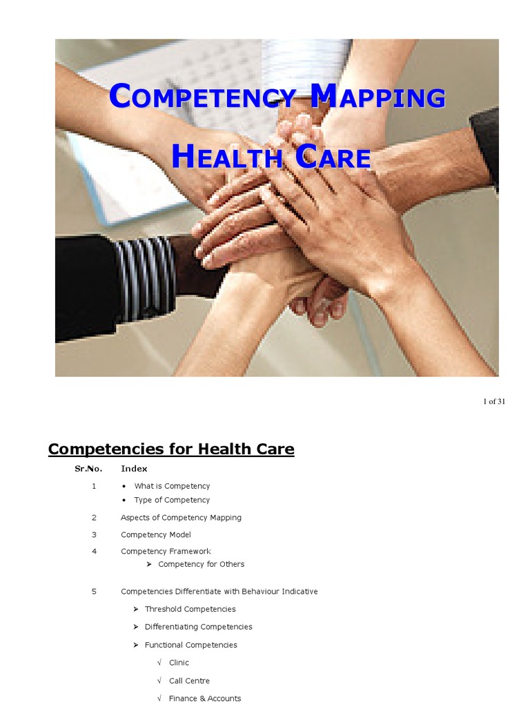 Competency Mapping - Health Care | Competence (Human Resources ...