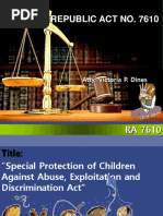RA 7610 - Filipino | PDF | Child Abuse | Child Custody