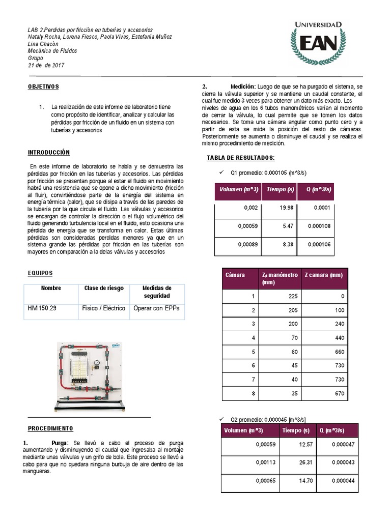 Perdidas Por Fricción En Tuberías Y Accesorios Pdf Presión Fricción