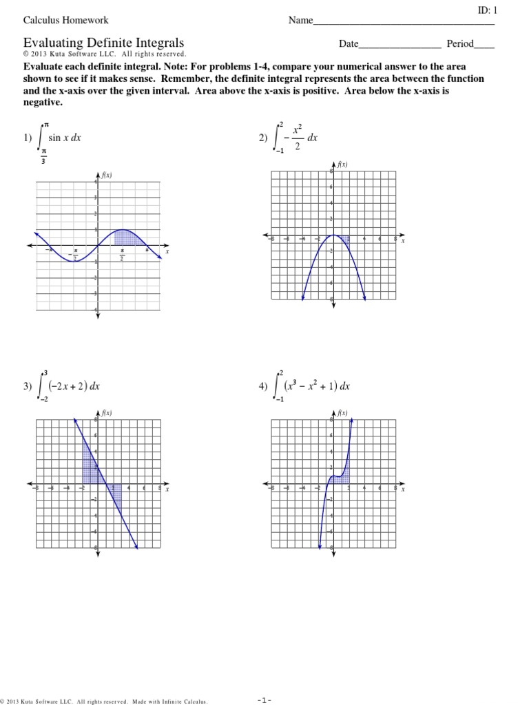 Evaluating Definite Integrals PDF | PDF | Integral | Mathematical Logic