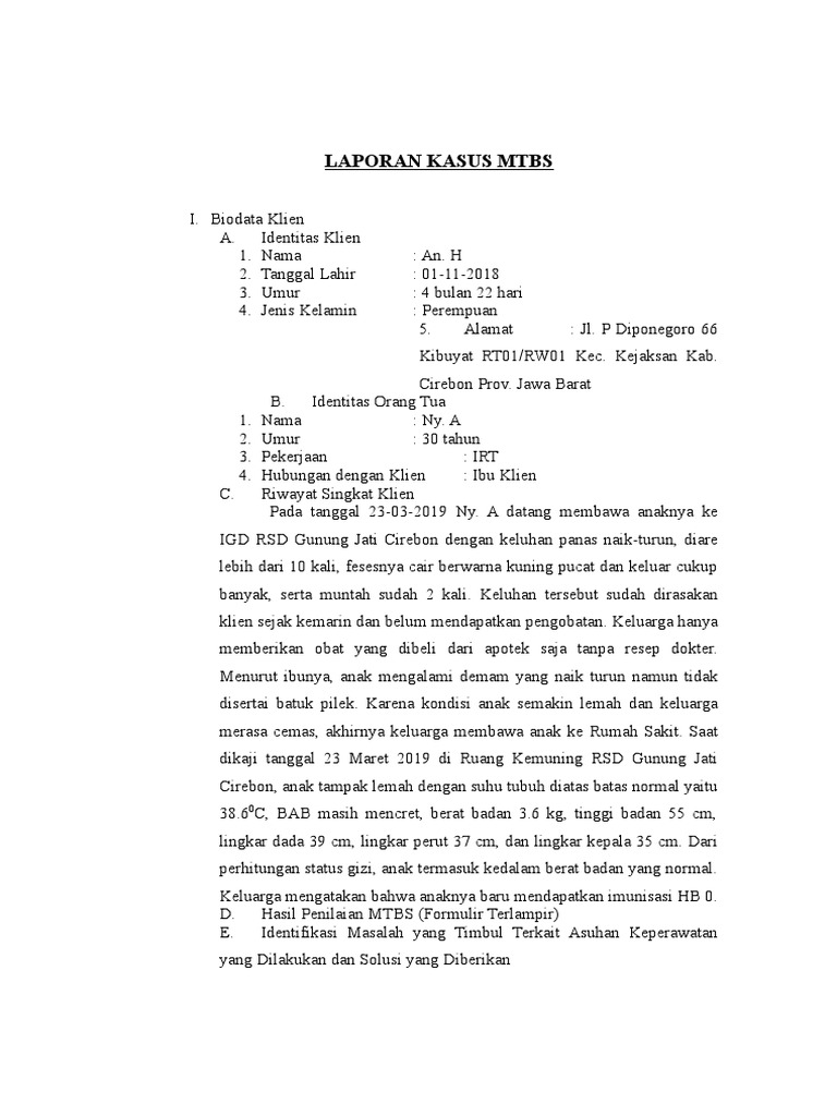 Laporan MTBS Dan KPSP - Padyb | PDF
