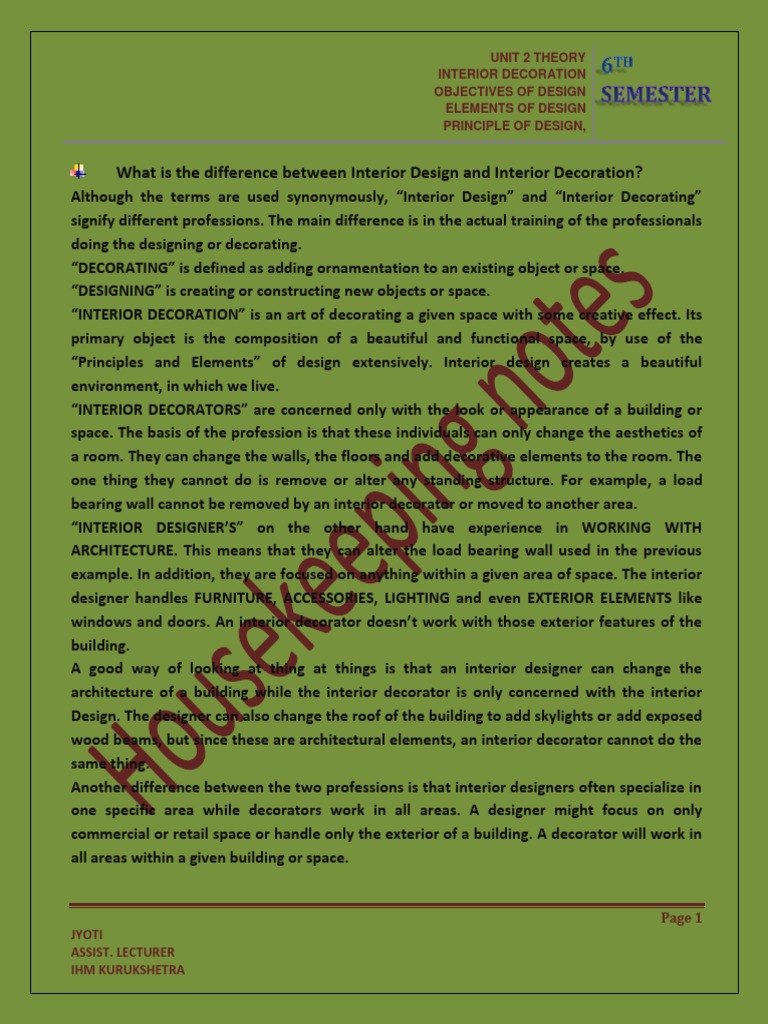 Unit2 Interior Decoration PDF | PDF | Interior Design | Shape