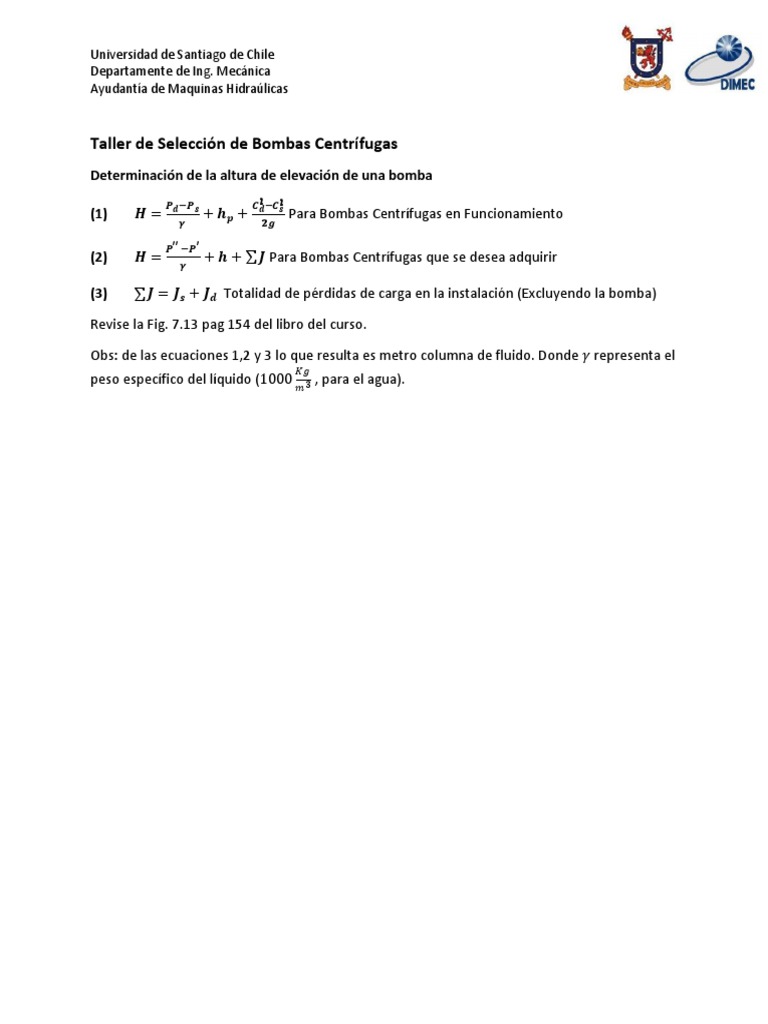 Ejercicios PEP 1 | PDF | Bomba | Dinámica (Mecánica)