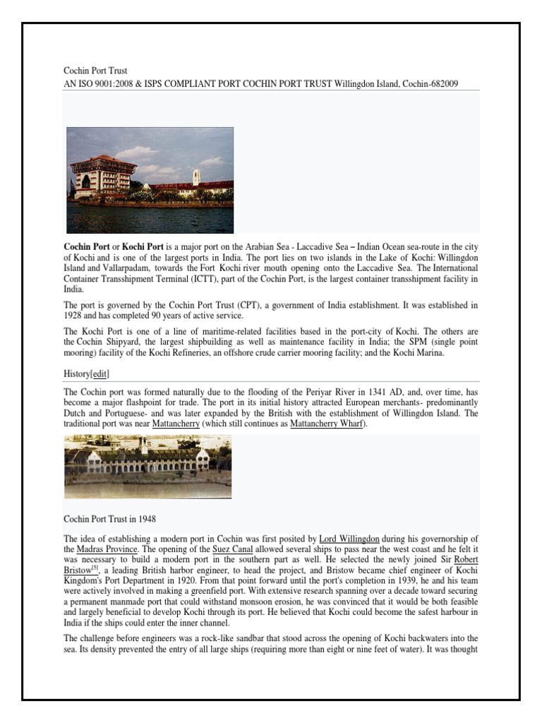 COCHIN Company Profile | PDF | Waterway And Maritime | Business