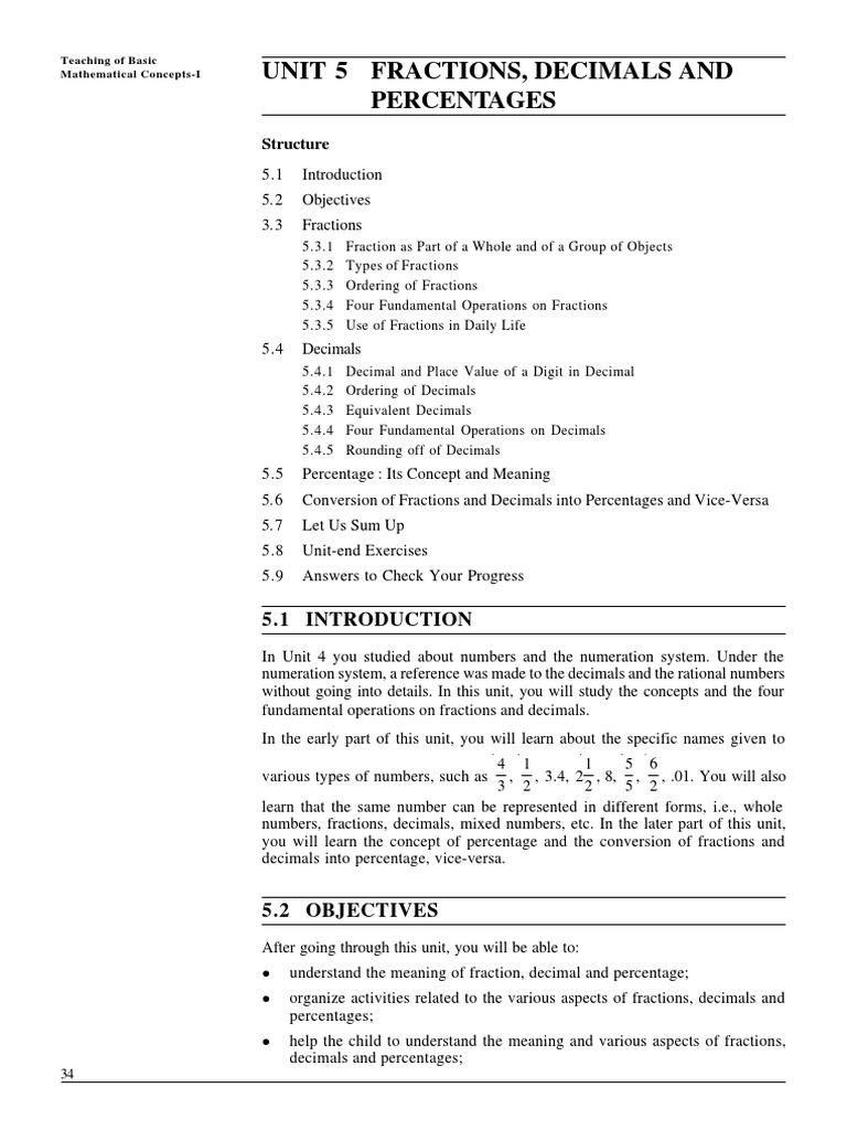 Fraction Notes | PDF | Fraction (Mathematics) | Decimal