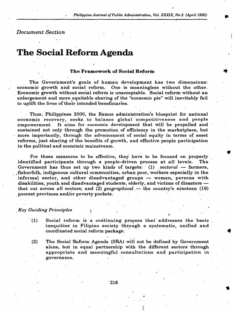 Social Reform for Disadvantaged Sectors | PDF | Welfare | Economic ...