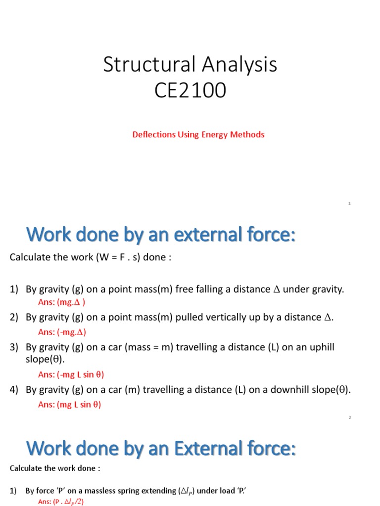 Energy Methods in Structural Analysis | PDF | Bending | Deformation ...