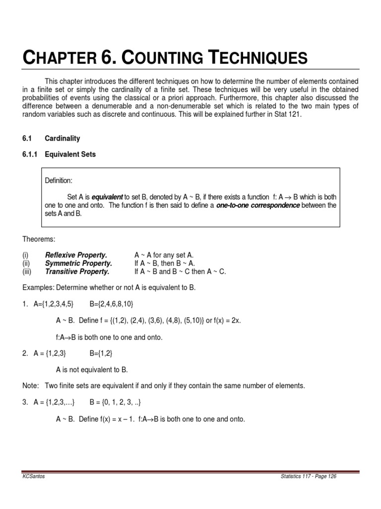 Counting Techniques and Cardinality: Understanding Methods to Determine ...