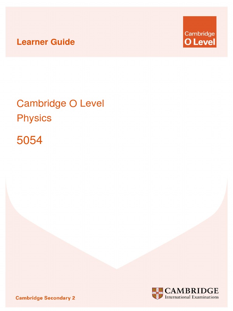 Learner Guide For Cambridge o Level Physics 5054 PDF | PDF | Mass | Acceleration