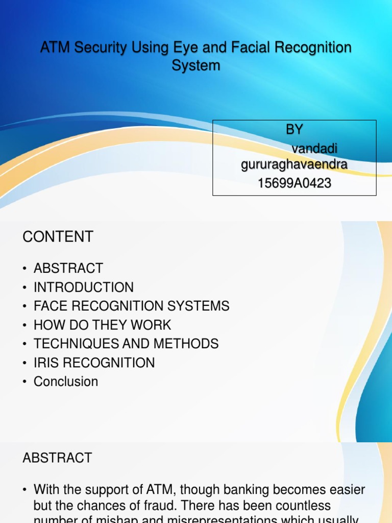 ATM Security Using Eye and Facial Recognition System | PDF | Automated Teller Machine | Areas Of ...