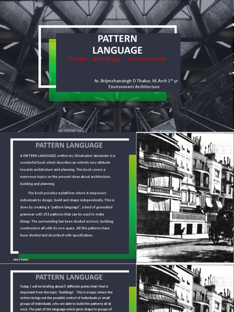 Pattern Language: Towns - Buildings - Construction | PDF