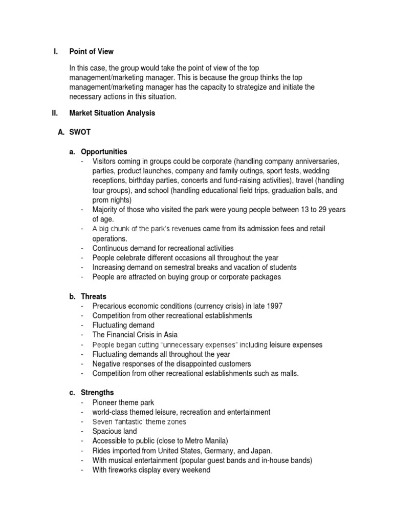 Theme Park Case Study.pdf | Amusement Park | Pricing