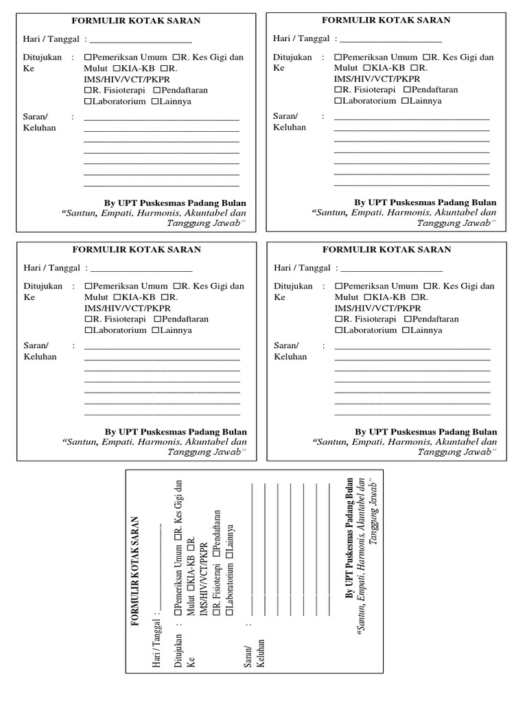 7.1.1.5 Form Kotak Saran | PDF