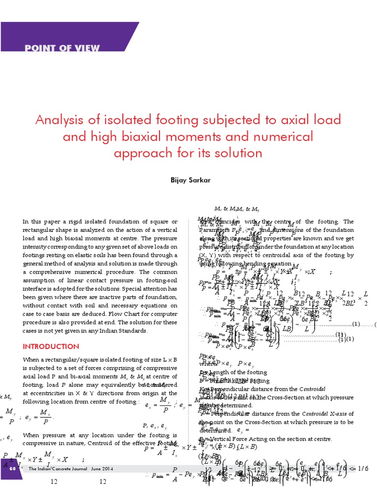 Footing Subjected To Biaxial Moment and Axial Force PDF | PDF ...