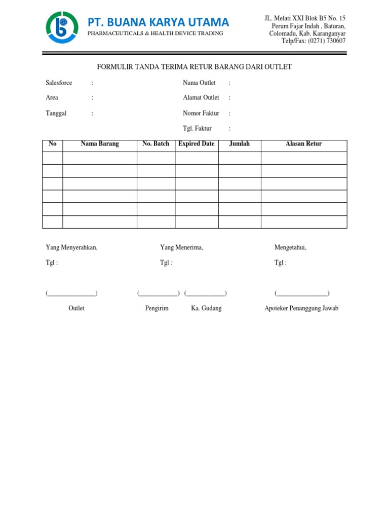 Form Retur Bku NEW | PDF