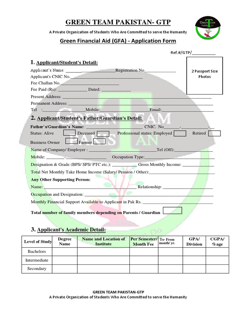 GFA Application Form | PDF | Government | Business