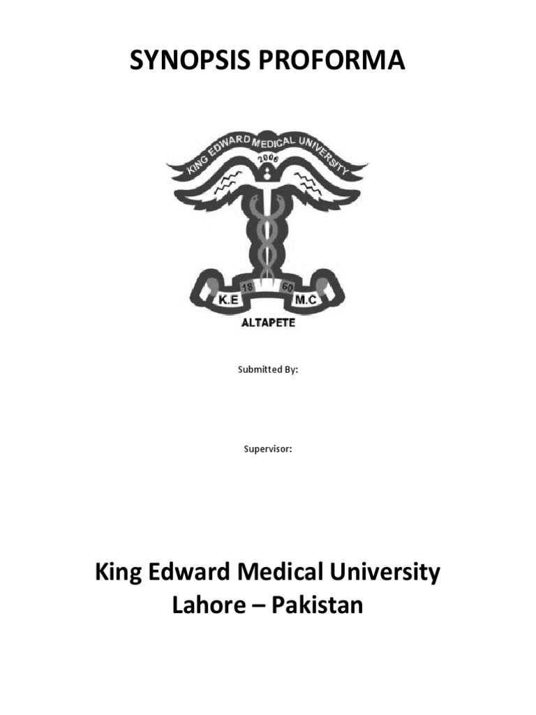 KEMU Research Synopsis Proforma | PDF | Institutional Review Board ...
