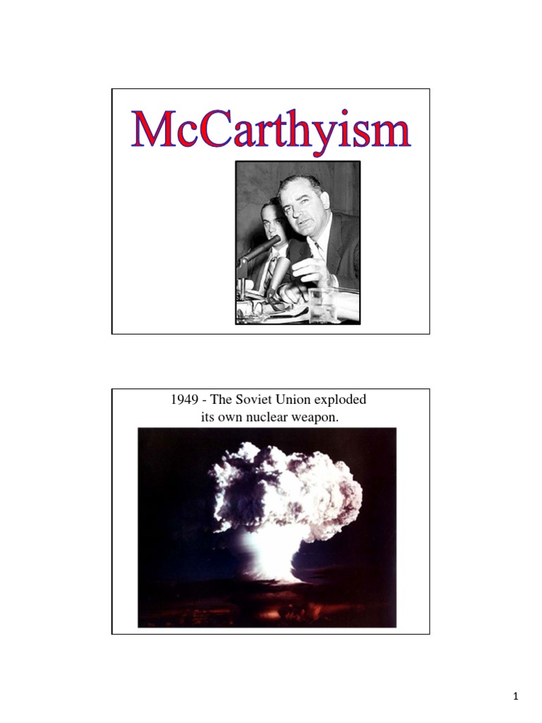 US History - The McCarthyism | PDF | Mc Carthyism | House Un American ...