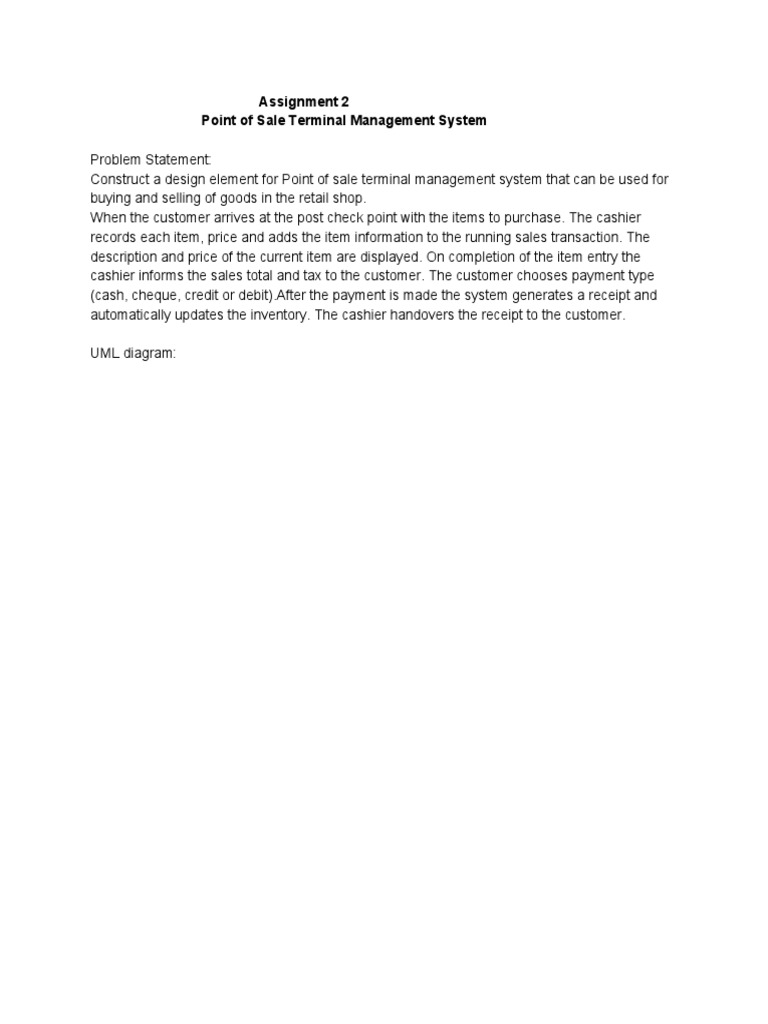 Class Diagram | PDF | Point Of Sale | Receipt
