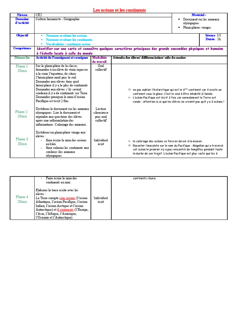 Les Océans Et Les Continents | PDF | Continent | Océan