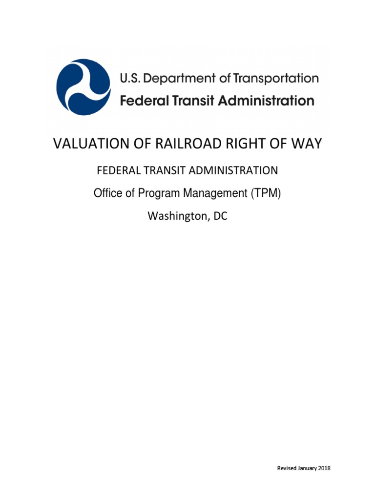 Railroad Right of Way Valuation Guide | PDF | Real Estate Appraisal ...