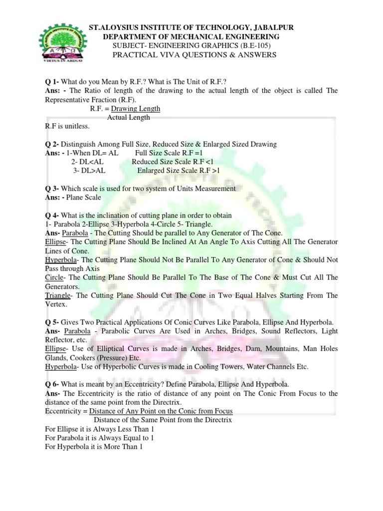 Practical Viva Questions & Answers | PDF | Ellipse | Elementary Geometry