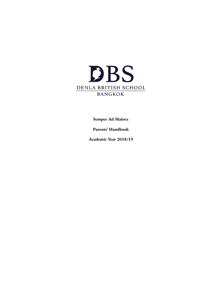 2018-19 Dbs Parent Handbook | PDF | Tutor | Teachers