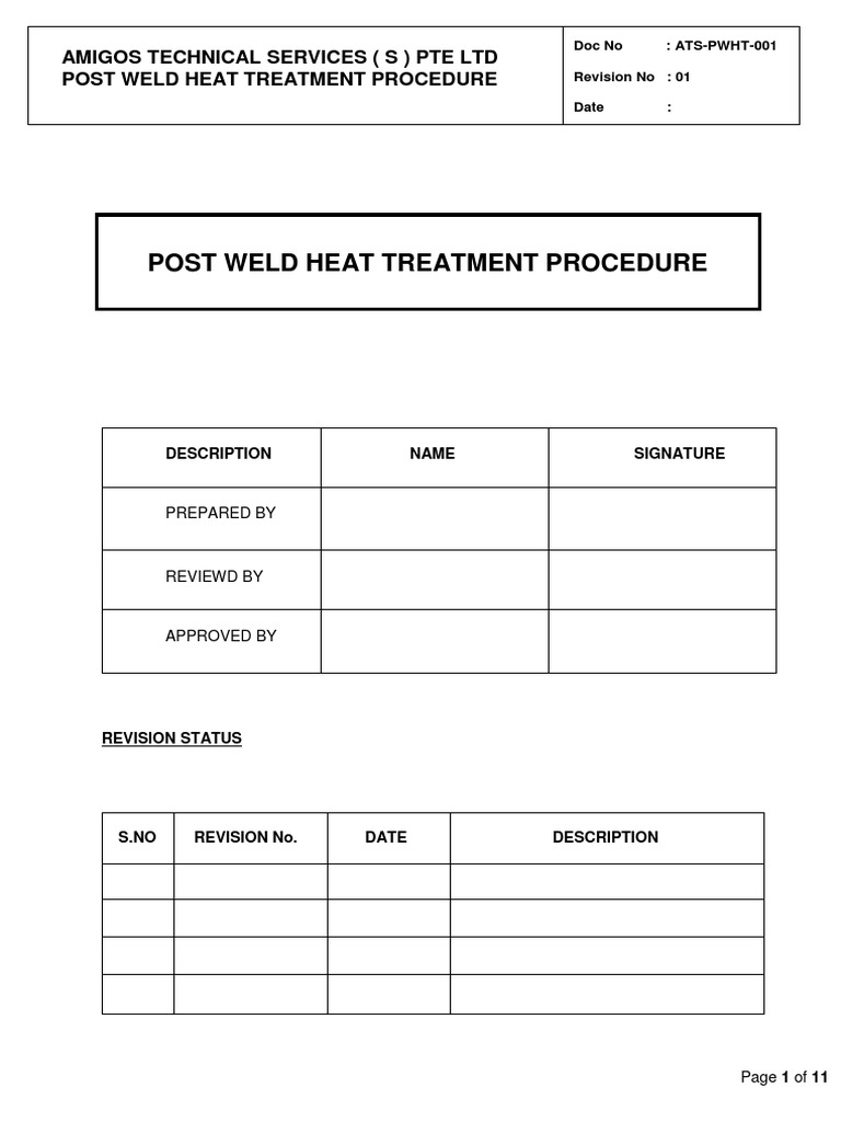 Post Weld Heat Treatment Procedure PWHT | PDF | Thermocouple | Welding