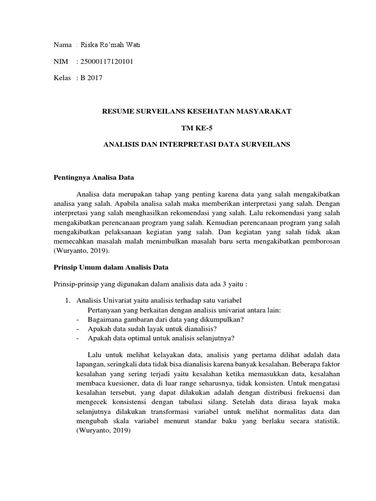 Surveilans Kesehatan Masyarakat-Analisis Dan Interpretasi Data | PDF