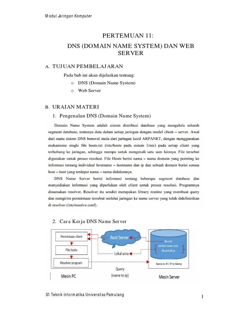 Pertemuan 11 DNS Dan Web Server | PDF | Komputer | Teknologi & Rekayasa