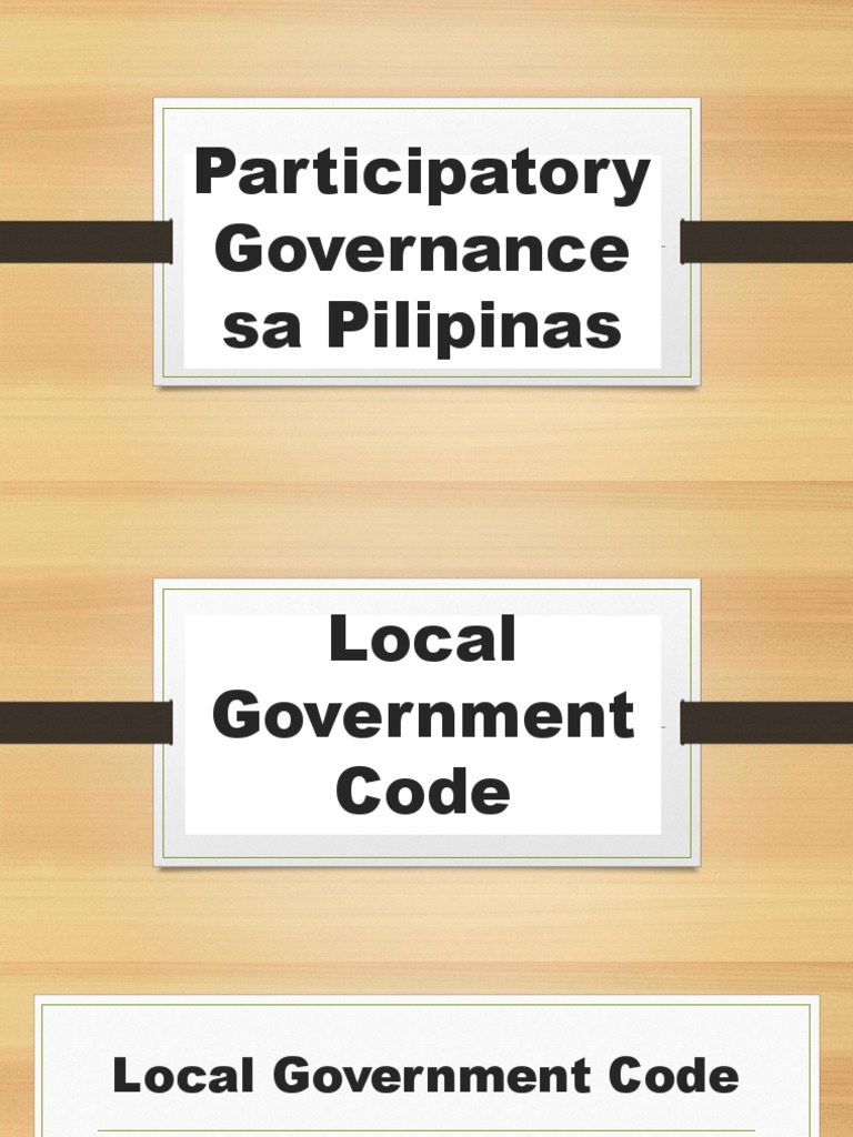 Participatory Governance Sa Pilipinas-Ppt AP | PDF